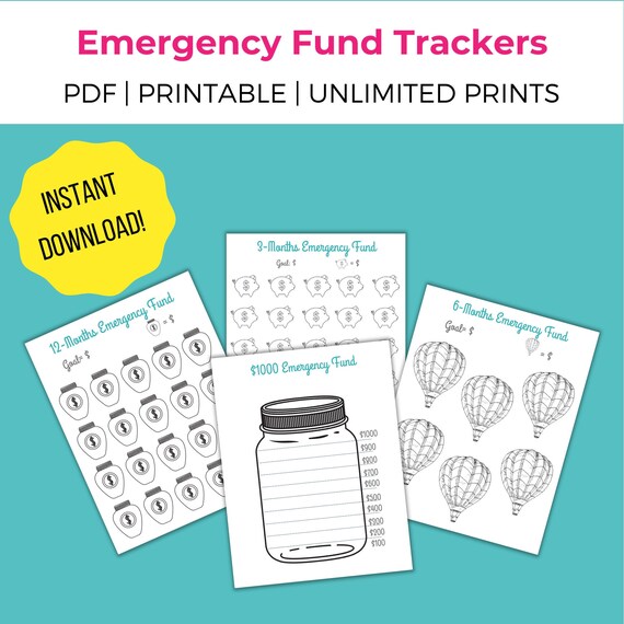 Emergency Fund Tracker Saving Tracker Printable Emergency | Etsy