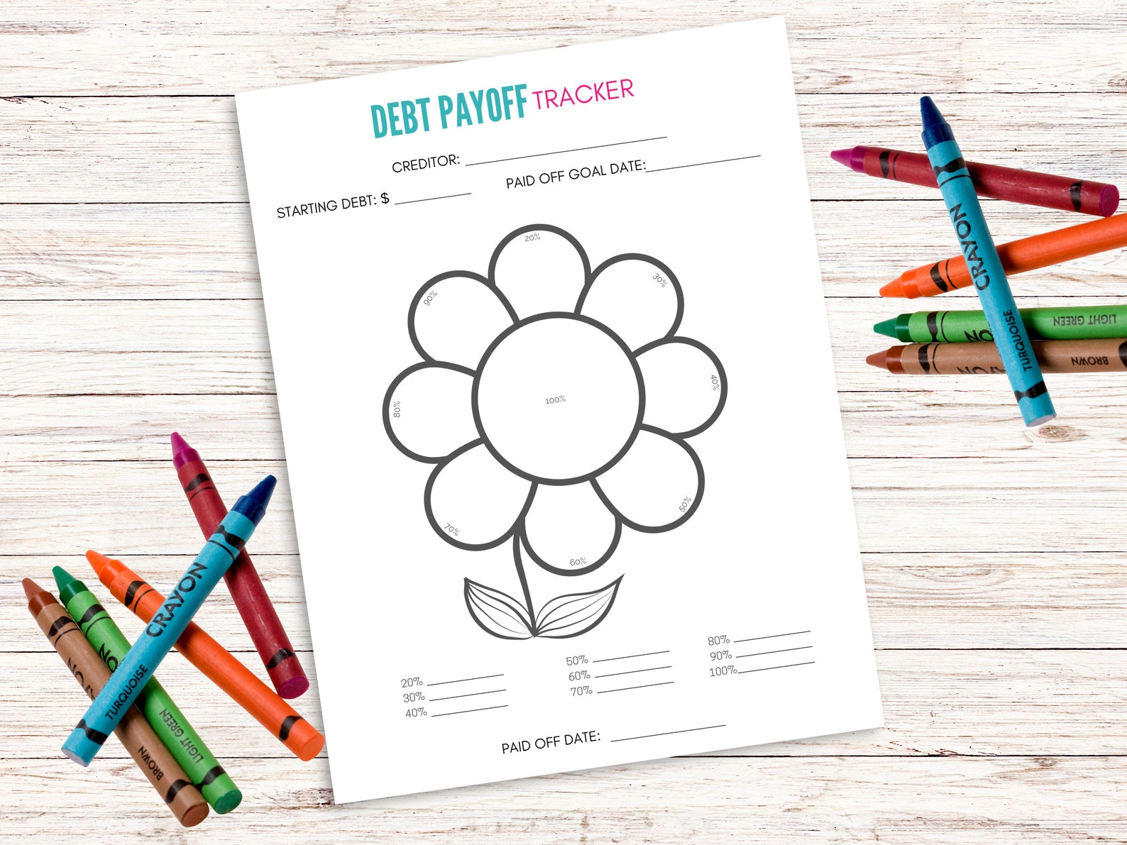 Debt Payoff Tracker, Debt Coloring Chart, Payment Tracker PDF, Debt ...