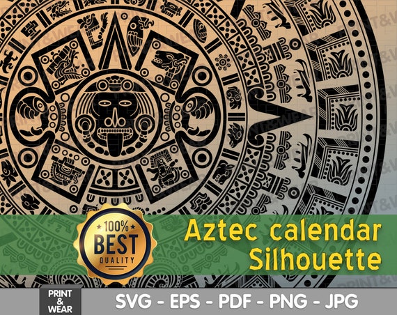 Simple Aztec Calendar Drawing