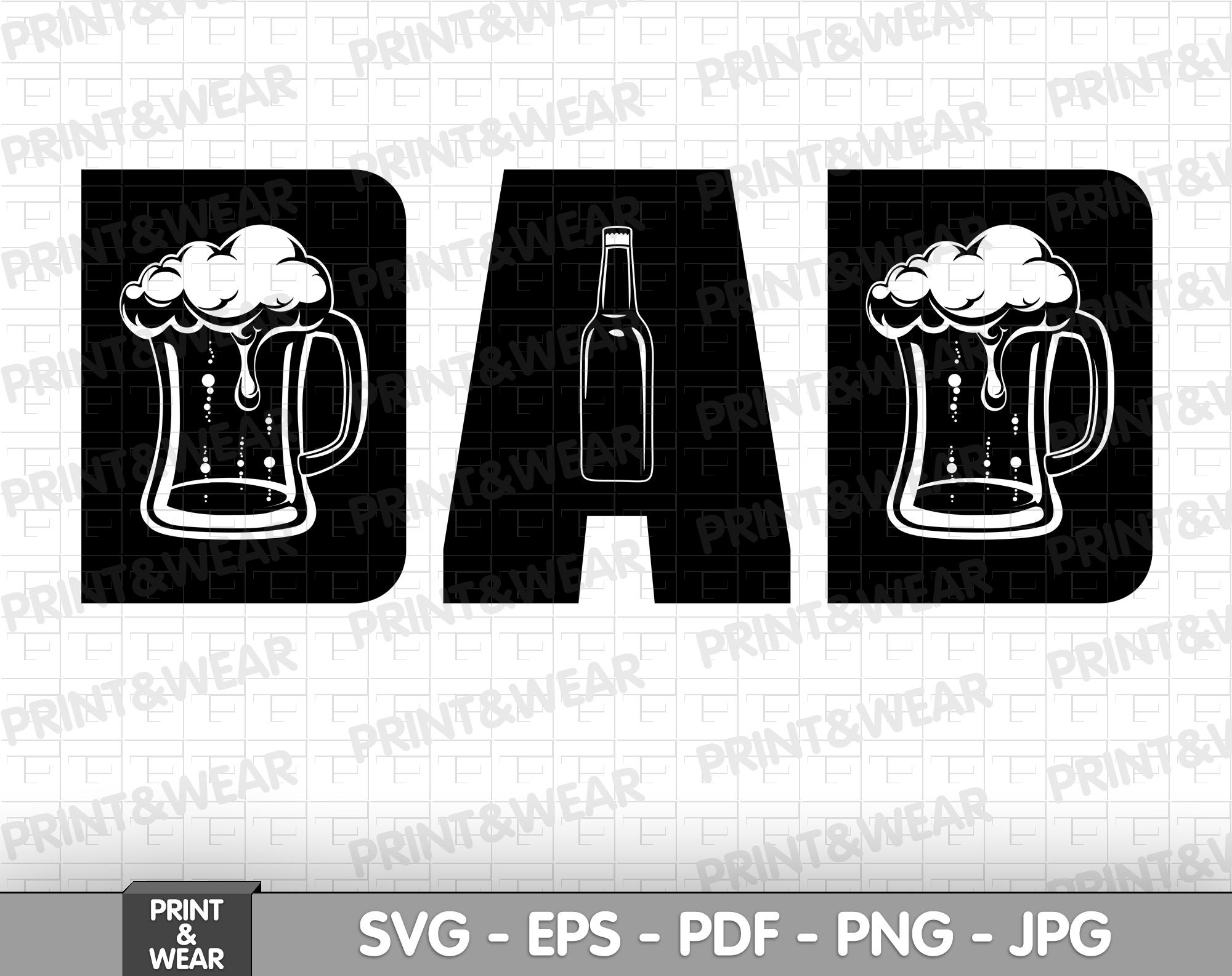 DAD Svg Beer Svg Beer Mug Svg Files for Cricut Father Svg - Etsy