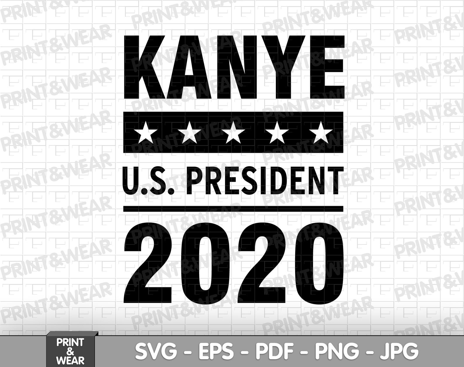 Kanye West for president svg bundle Kanye 2020 Kanye for | Etsy