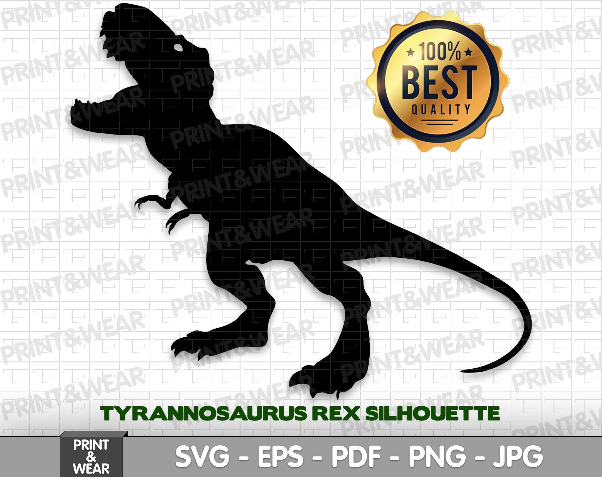 T-rex Svg T-rex Silhouette Svg T-rex Dinosaur Silhouette Svg - Etsy