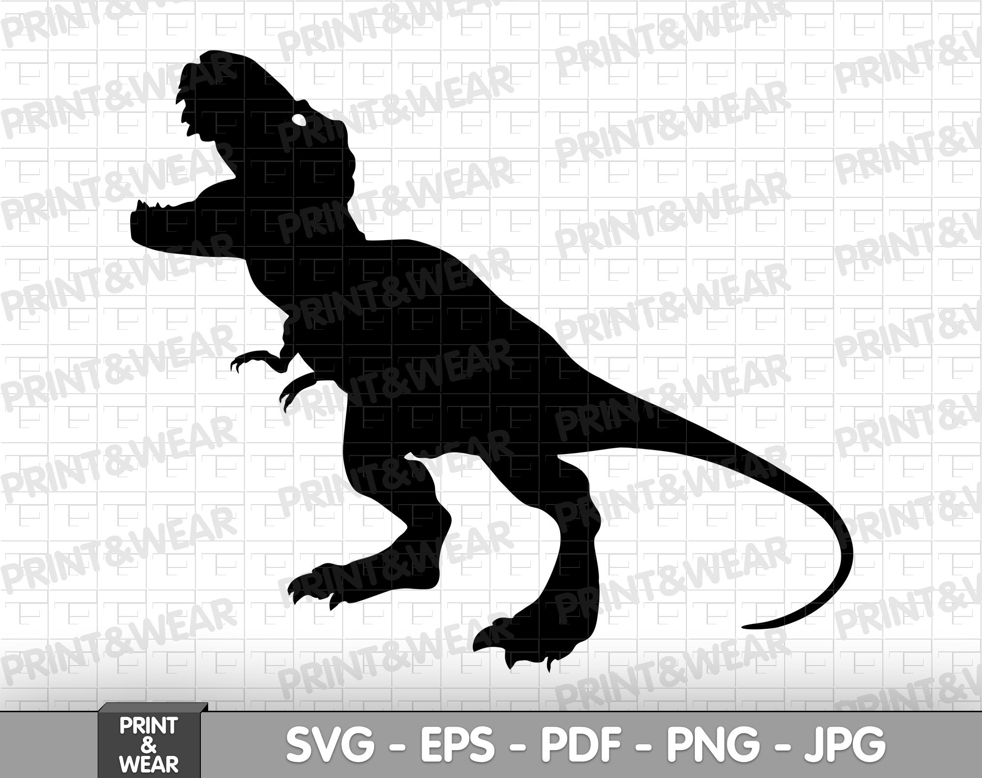 T-rex Svg T-rex Silhouette Svg T-rex Dinosaur Silhouette Svg - Etsy
