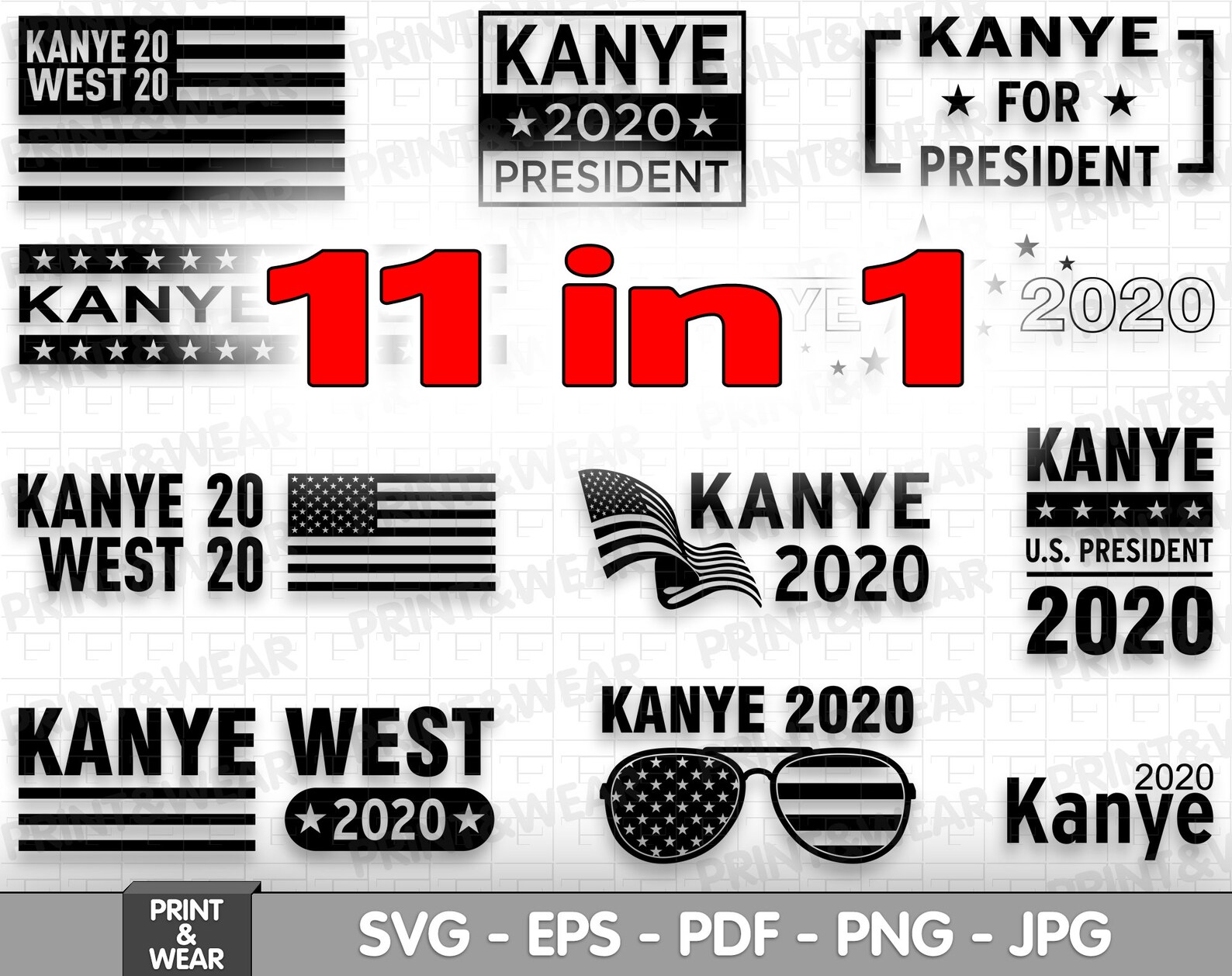 Kanye West for President Svg Bundle Kanye 2020 Kanye for - Etsy