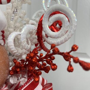 Gingerbread Chef Tree Topper, Red and White Striped Ribbon - Etsy