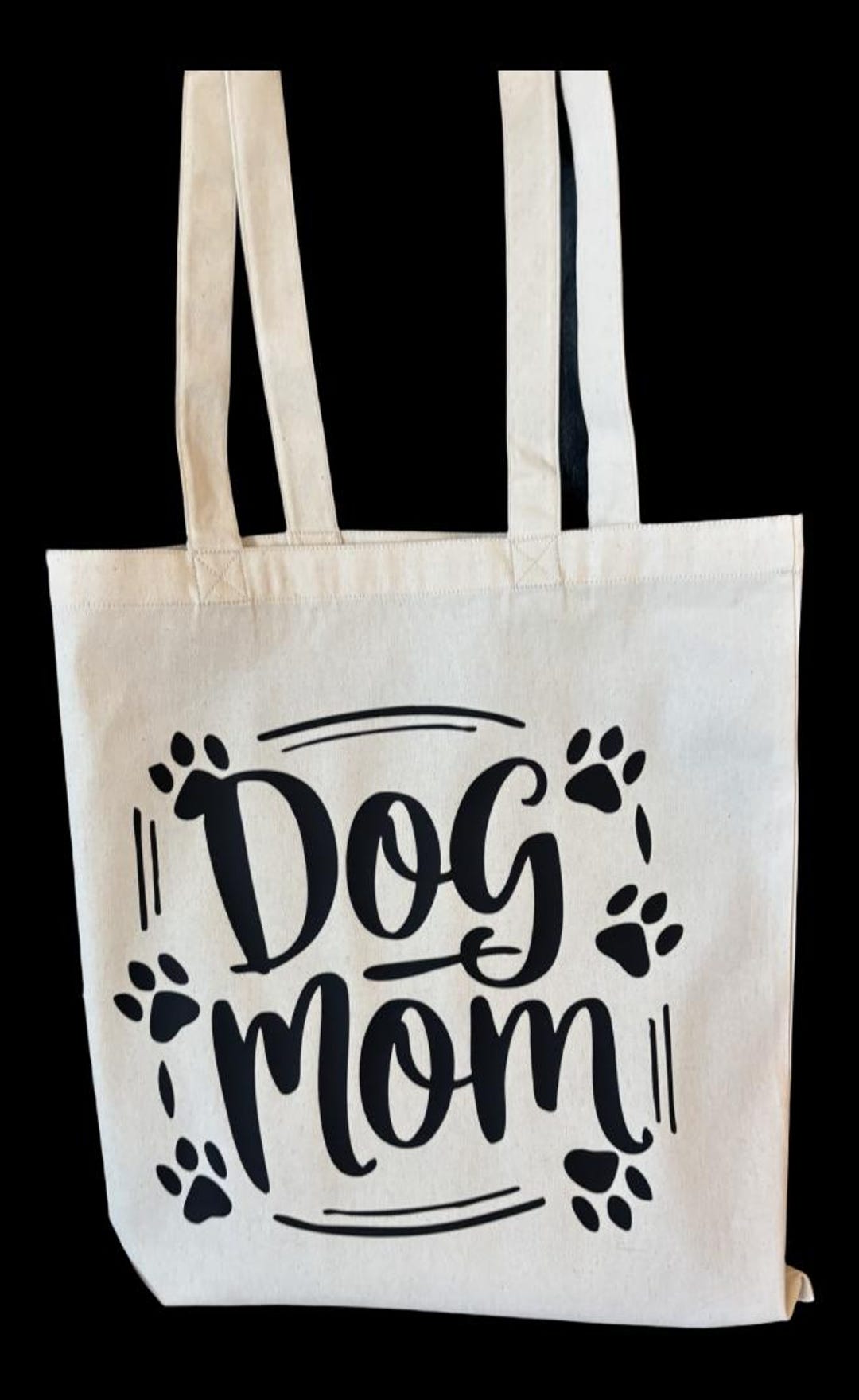 Cute Dog Mom Tote Bag With Paw Prints, Durable Cotton Tote,pet Lover ...
