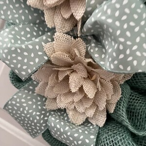 Teal Burlap Wreath, Matching Teal Ribbon - Etsy