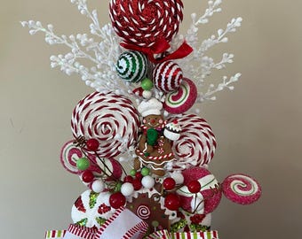 Gingerbread Christmas Tree Topper, Gingerbread Decor, Whimsical Tree ...