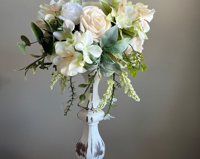 Candlestick Floral Arrangement, Greenery Floral, Home Deco, Cottage ...
