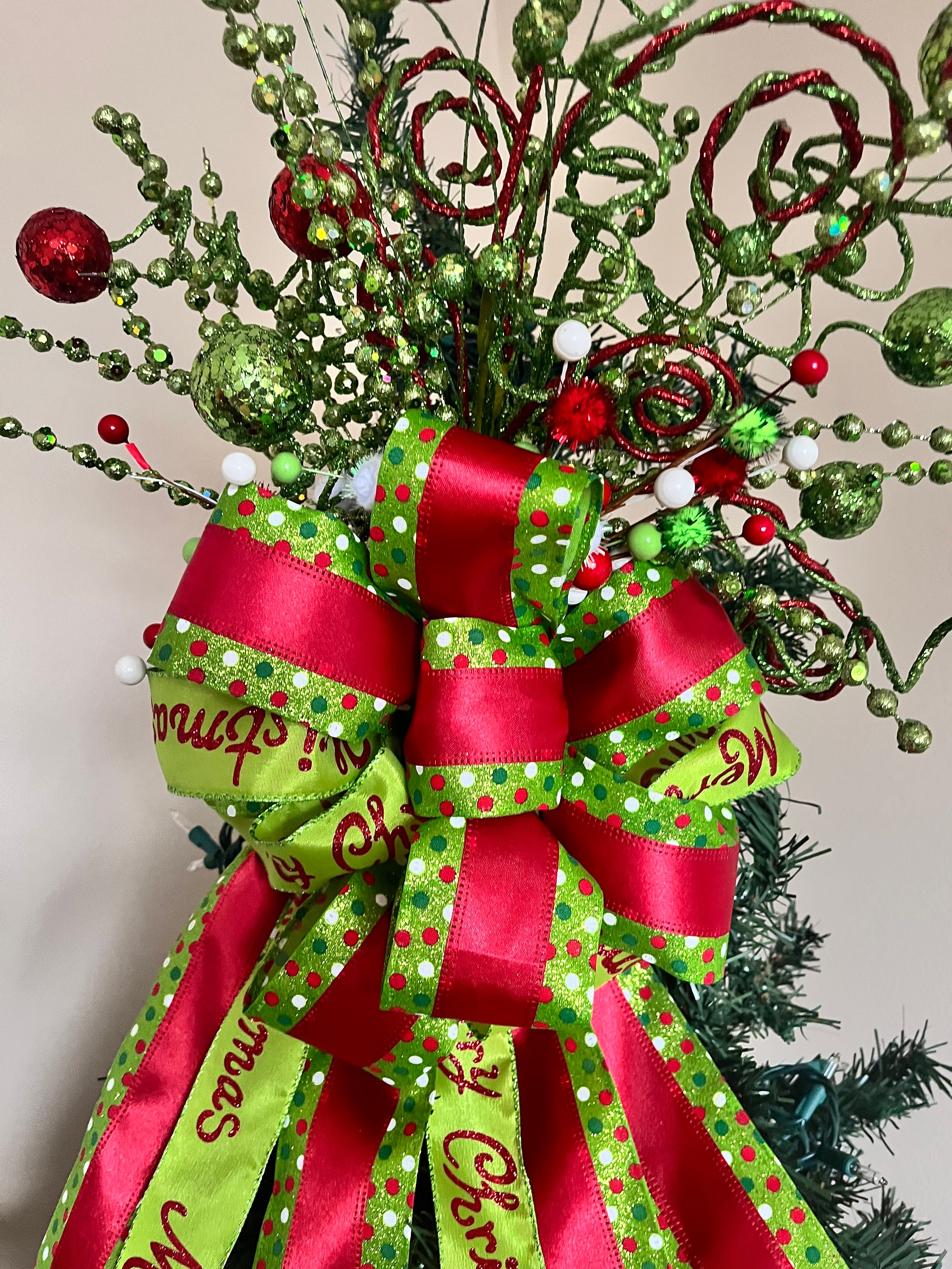 Lime Green And Red Christmas Tree