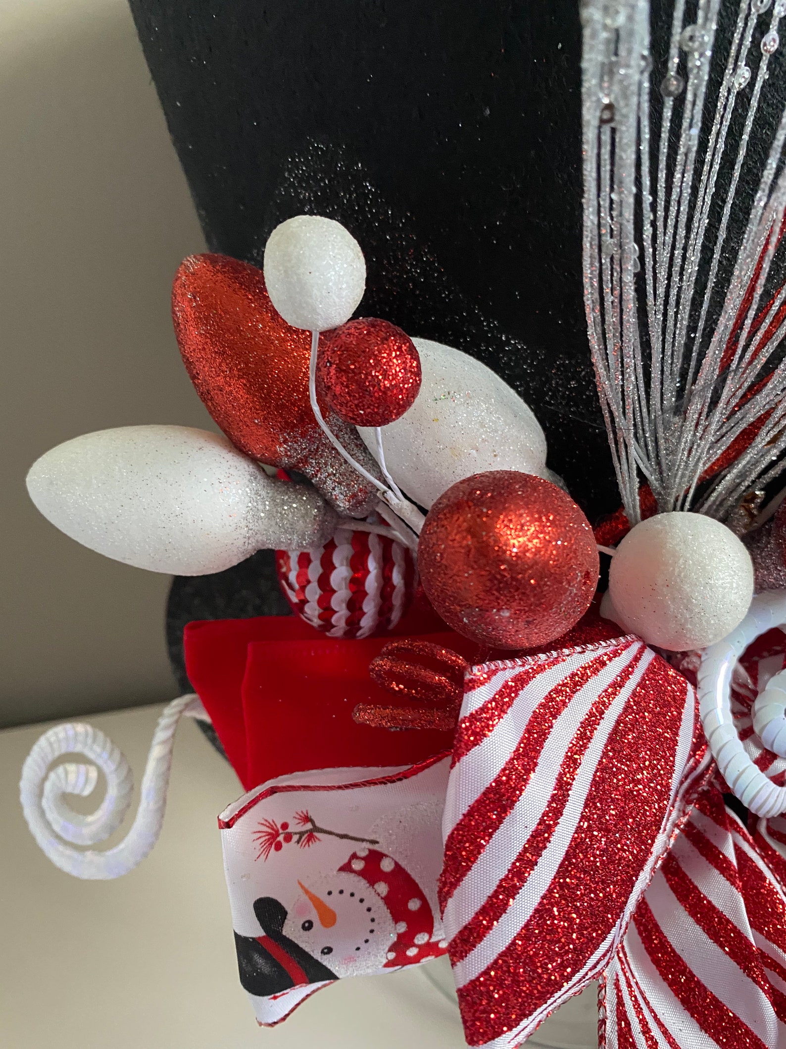 Snowman Hat Tree Topper-centerpiece-christmas Decor - Etsy