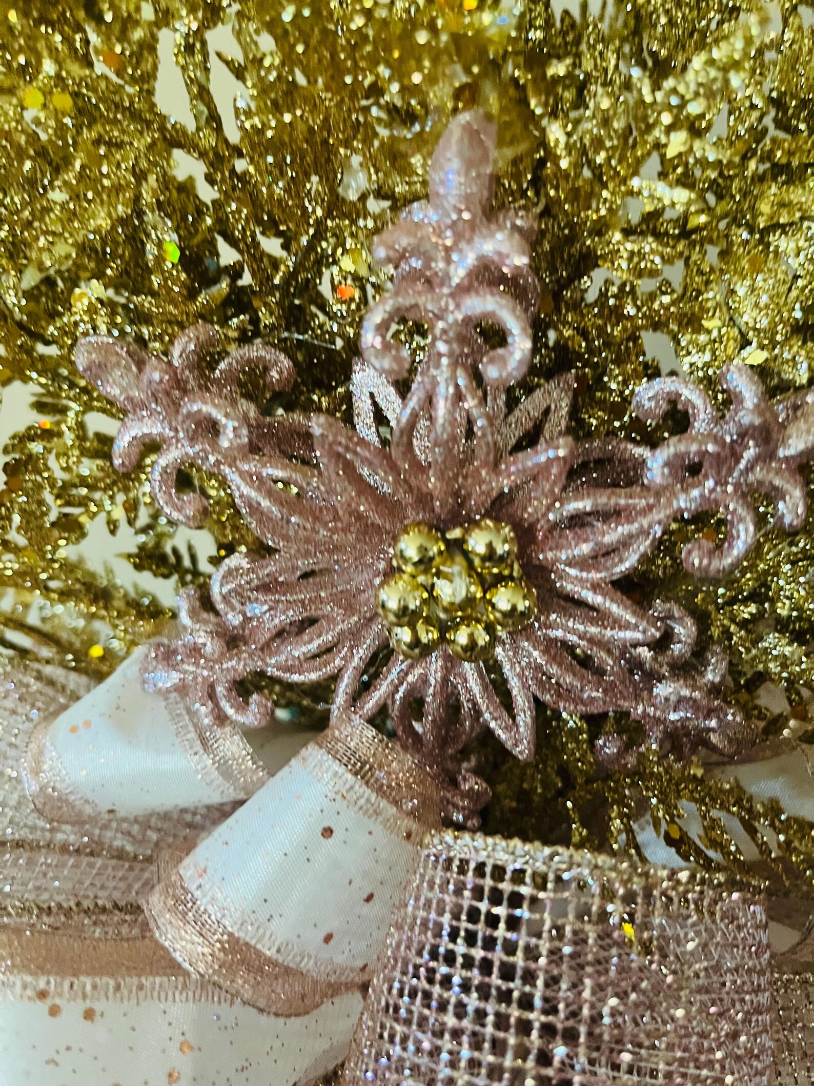 Rose Gold and Cream Tree Topper - Etsy
