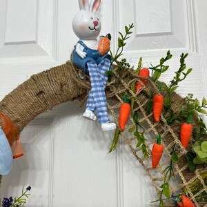 Easter Rabbit Wreath Eggs Carrots - Etsy