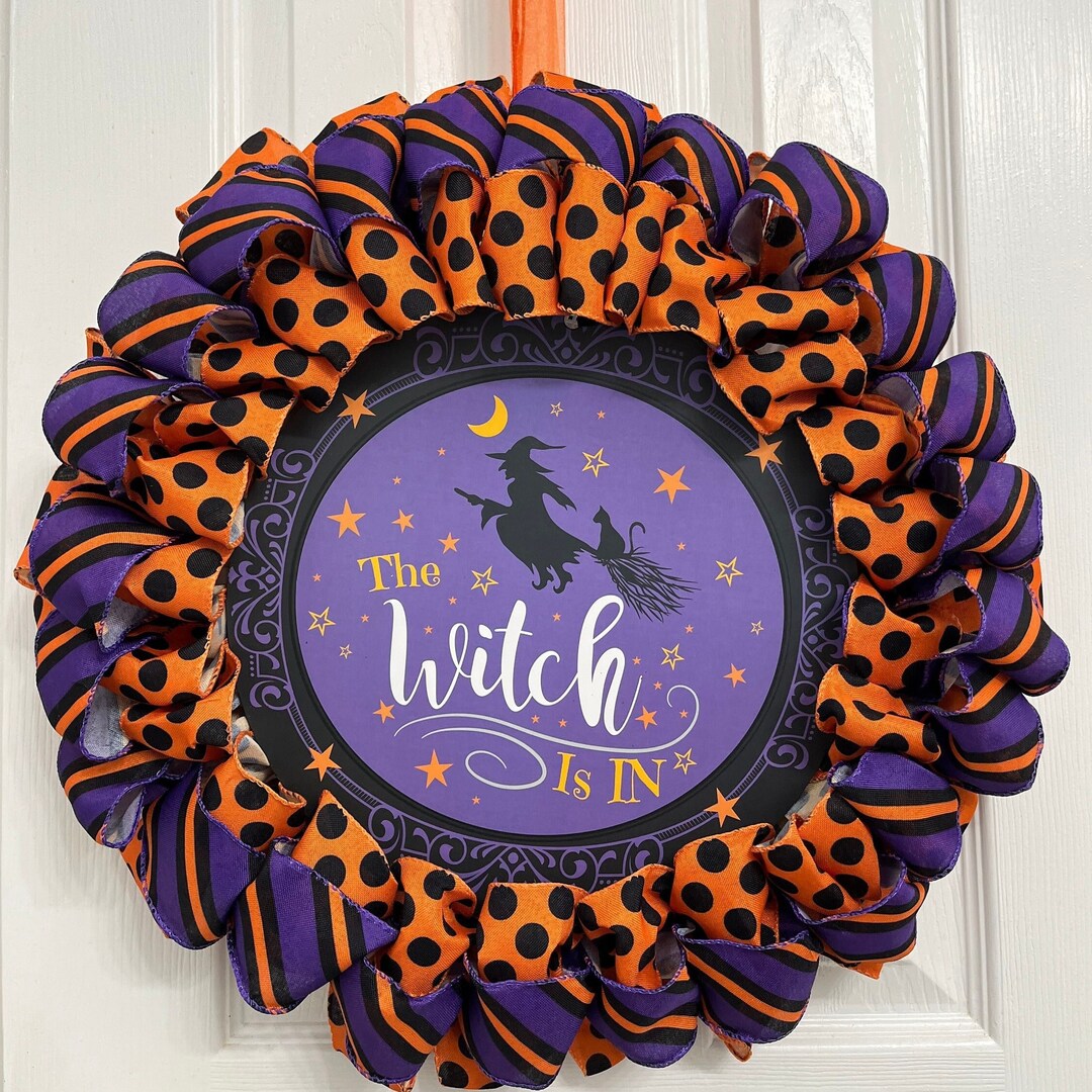 Halloween Ribbon Wreath, the Witch is In, Bewitching Door - Etsy