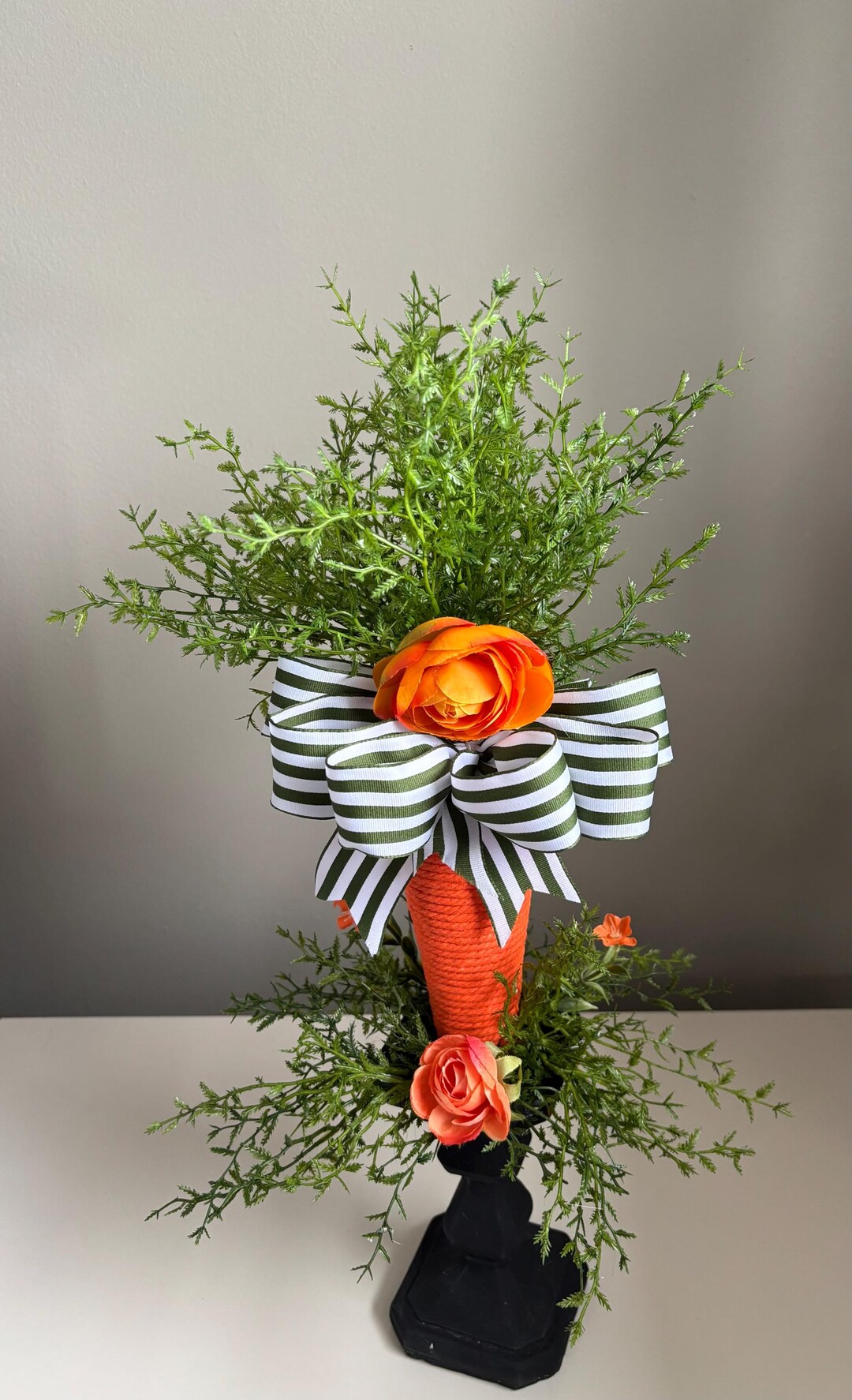 Easter Carrot Centerpiece, Hand Painted Black Candlestick - Etsy