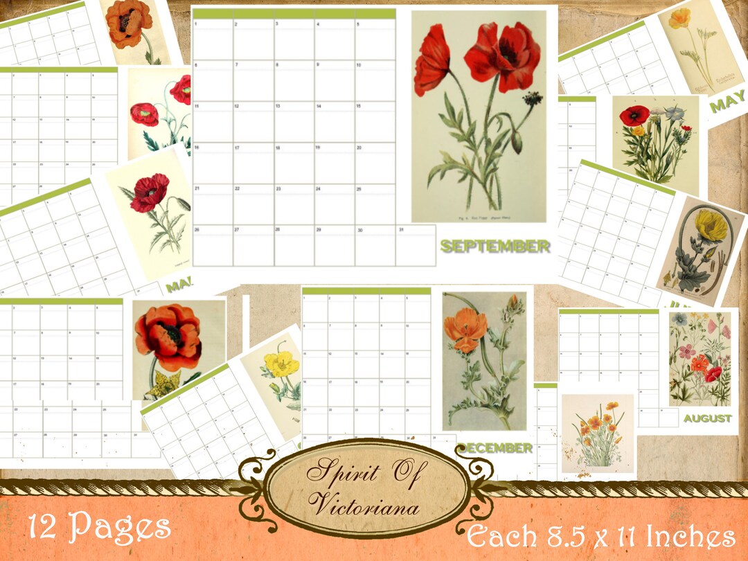 Perpetual Poppy Calendar, Poppy Birthday Calendar, Forever Poppy ...