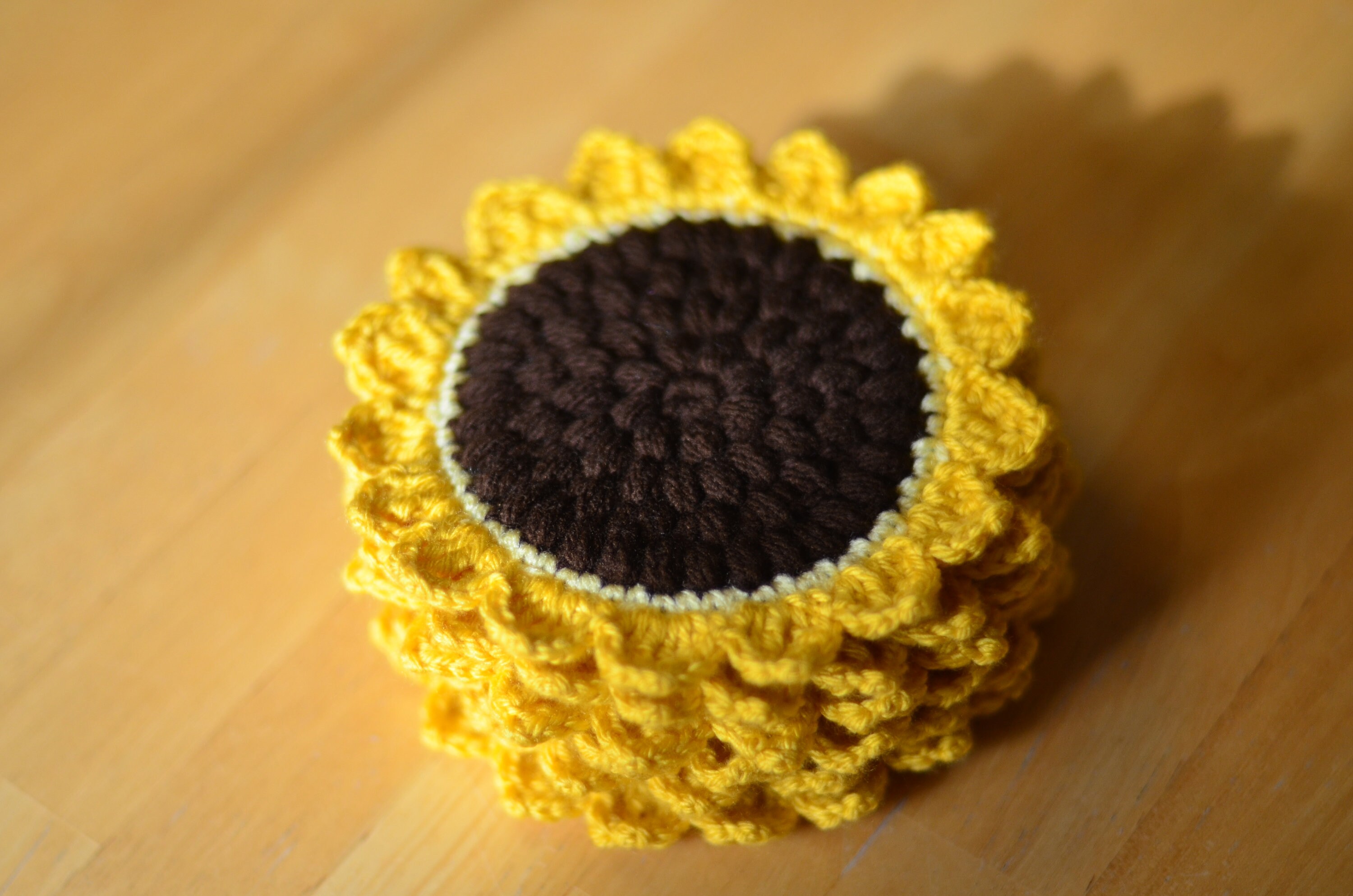Crocheted Sunflower Coaster Set of 6/ Placemat/ Kitchen Table or Office ...