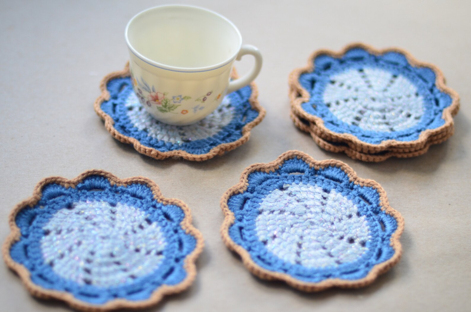 Crochet Coaster Set of 6/ House Decoration/ Unique Gift for - Etsy