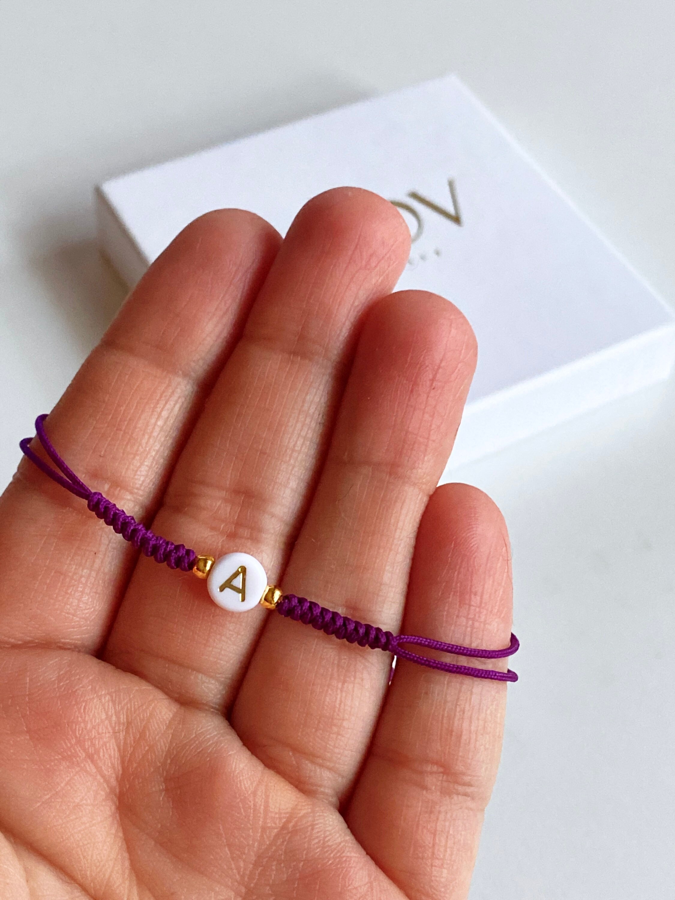 Custom Initial String Bracelet - Letter Bracelet - Bridesmaids Gift ...