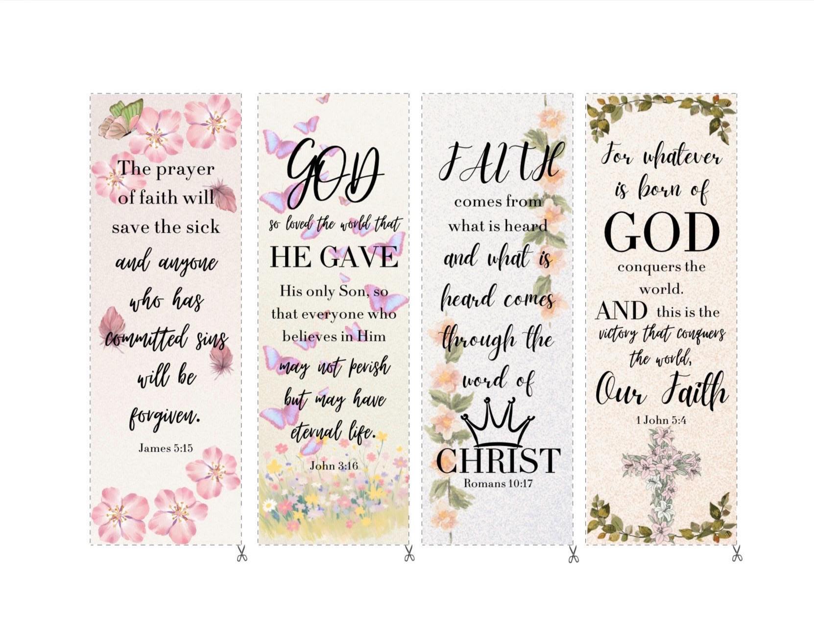 Scripture Bookmarks Printable | Bible Verse Christian Set (digital PDF ...