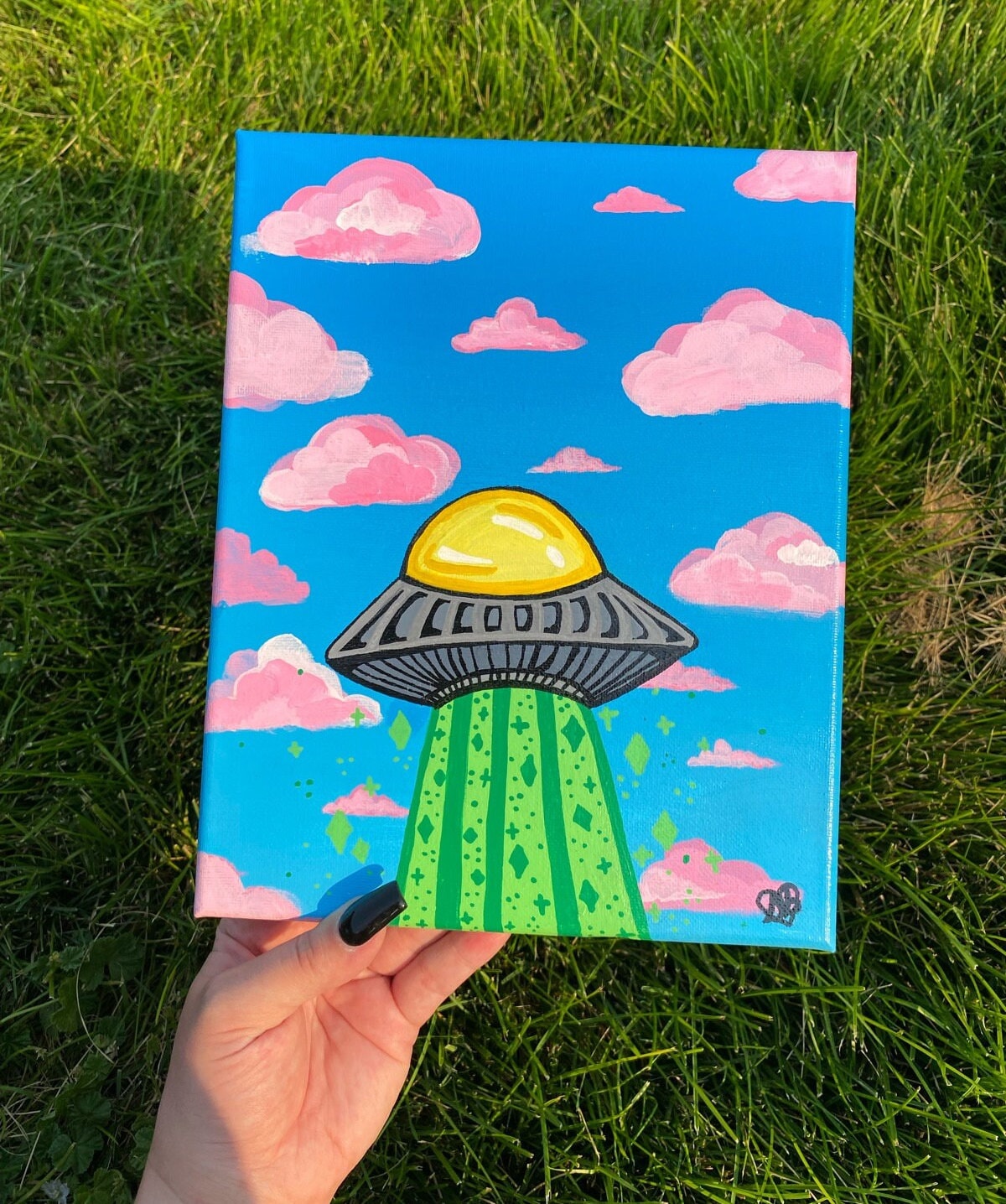 Cute Ufo - Acrylic Painting on Canvas Original - Etsy