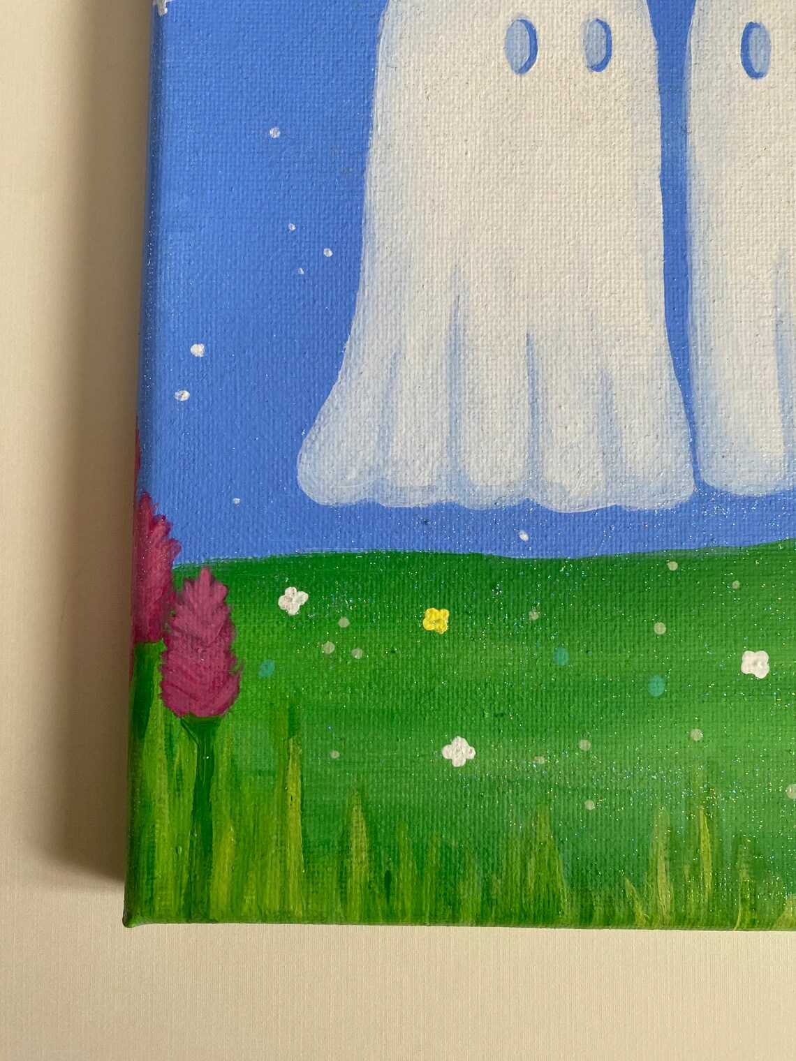 Cute Ghosts in Love - Acrylic Painting on Canvas Original - Etsy