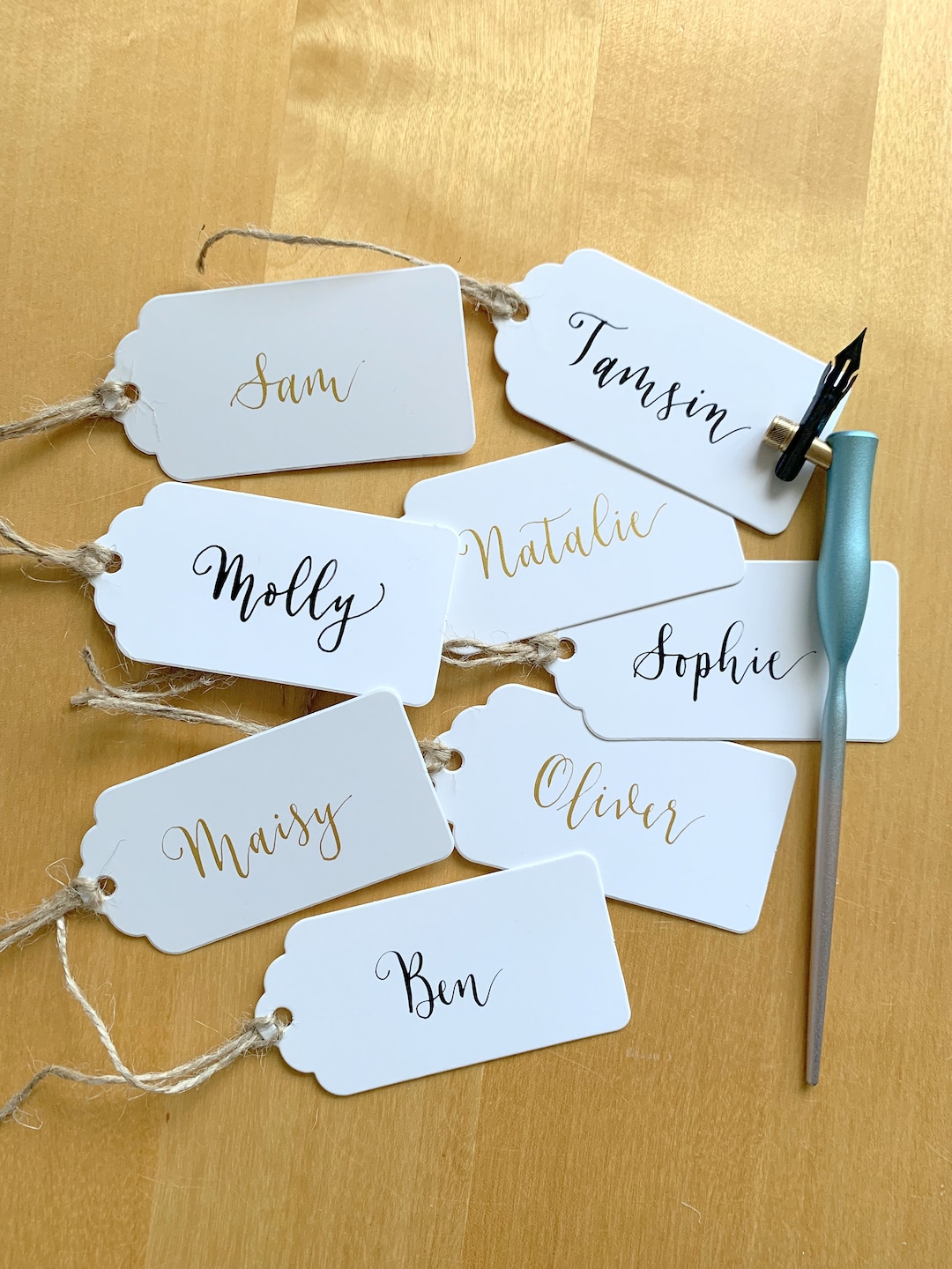 Personalised Gift Tags, Handwritten White Tags, Custom Calligraphy ...