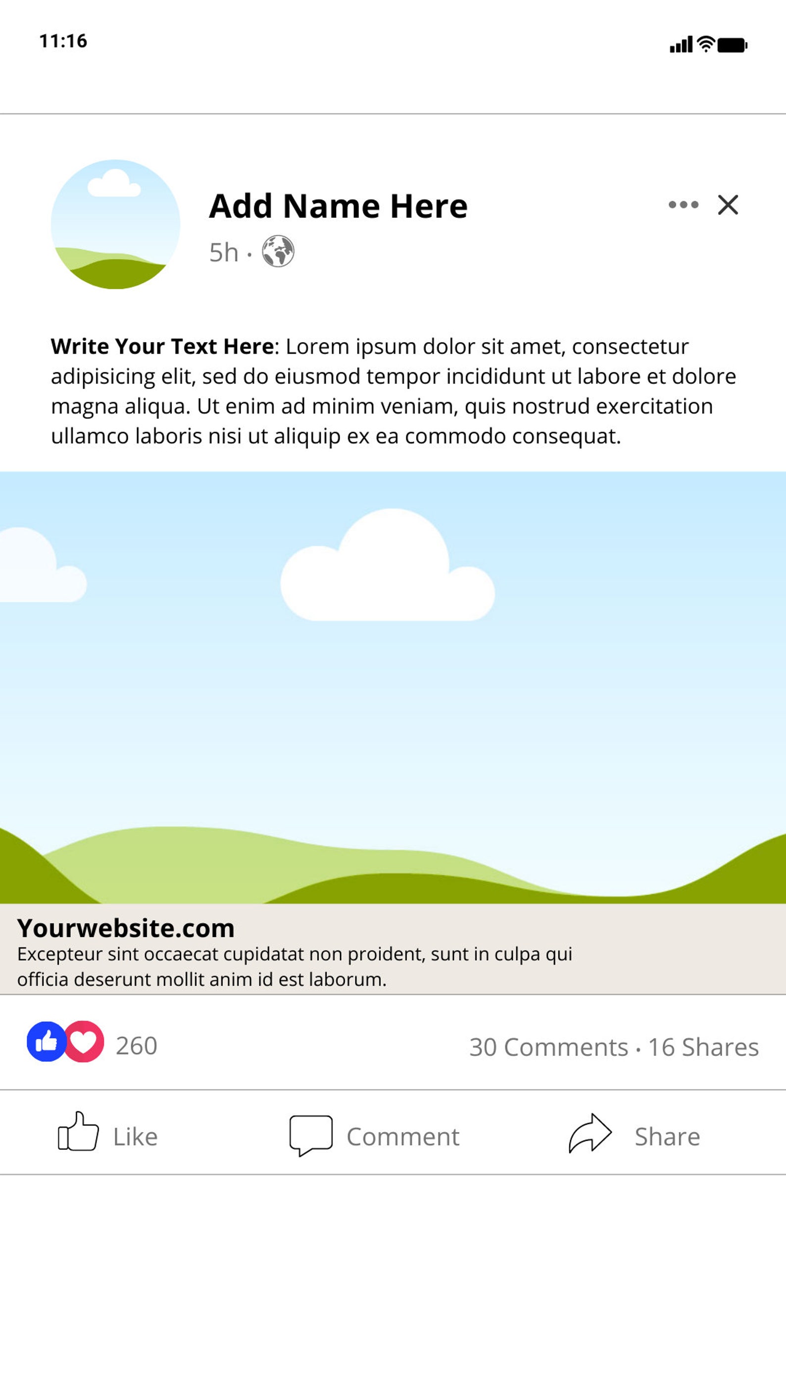 Facebook Mock-up in Canva Customizable Marketing Post Frame Template ...