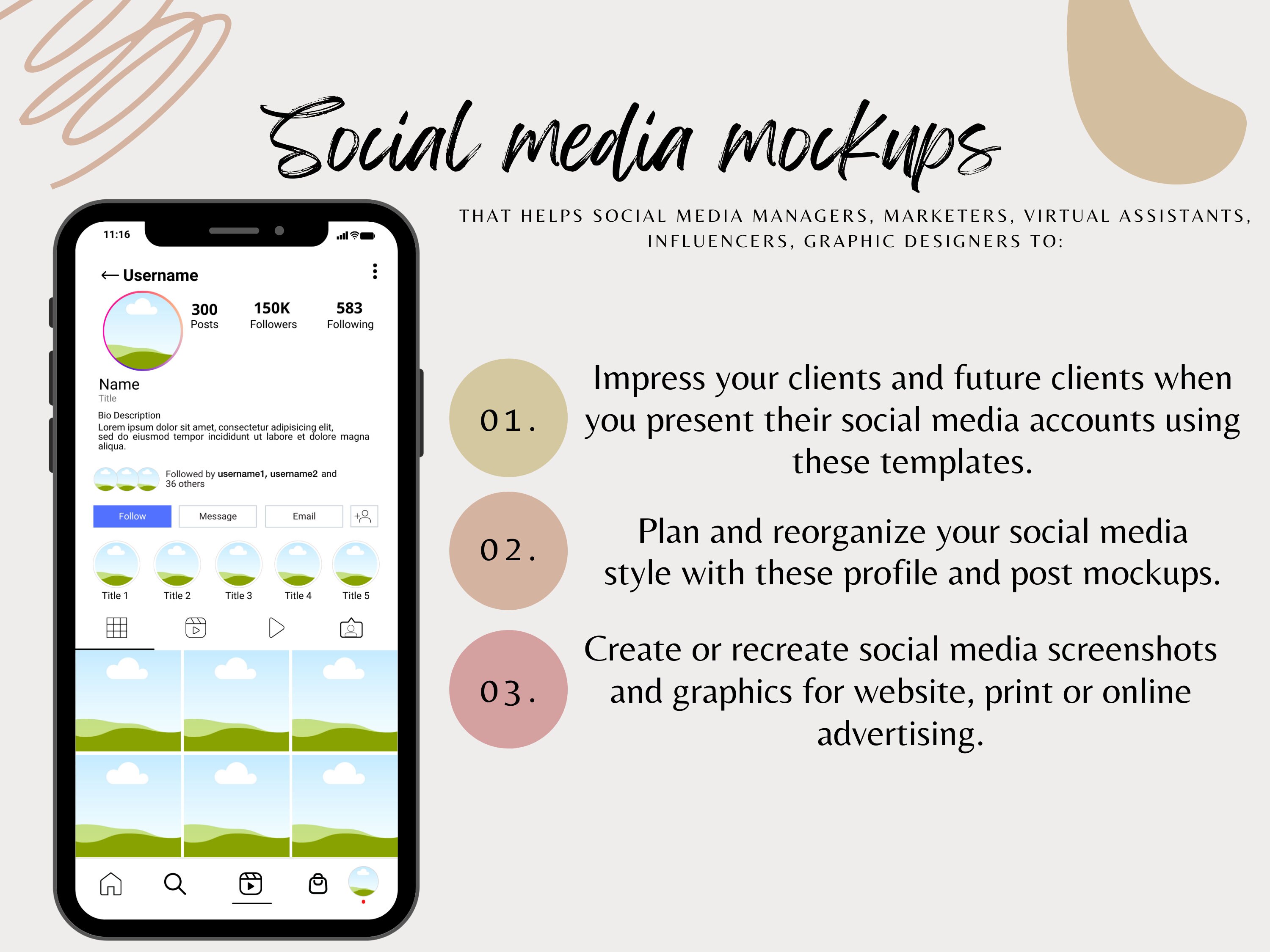 Customizable Social Media Mockup Templates in Canva for Business ...
