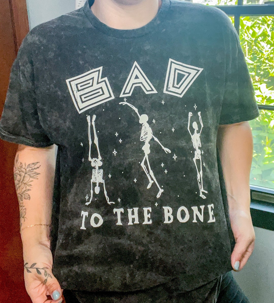 Bad to the Bone Shirt T-shirt-skeleton Lovers Shirt-tie Dyed Shirt ...