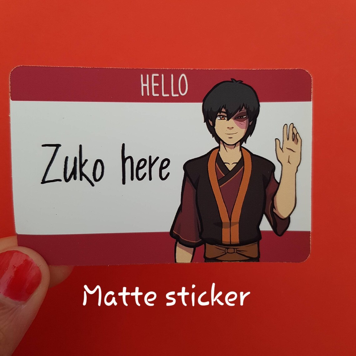Avatar Hello Zuko Here Name Badge Style Sticker Atla Etsy
