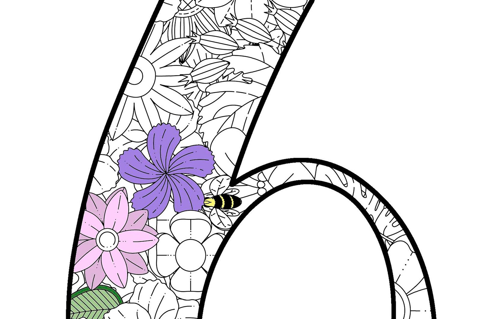 Floral Alphabet Coloring Book. Instant Download of 37 Coloring Letters ...