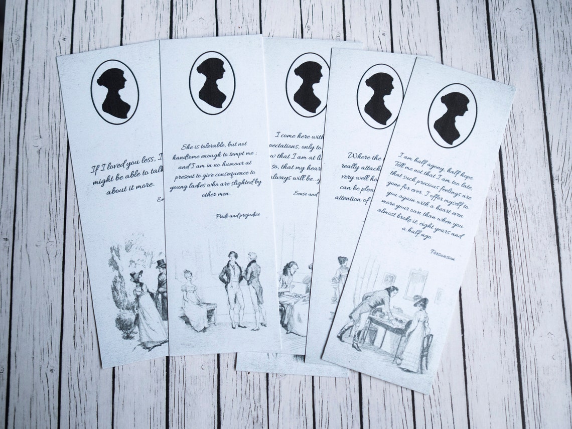 Printable Jane Austen Bookmark Set. Instant Download. - Etsy