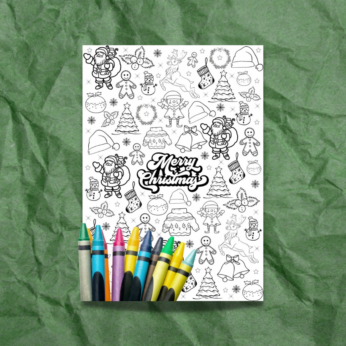 Printable Christmas Doodle Colouring Sheet A4 | Adults and Kids - Etsy