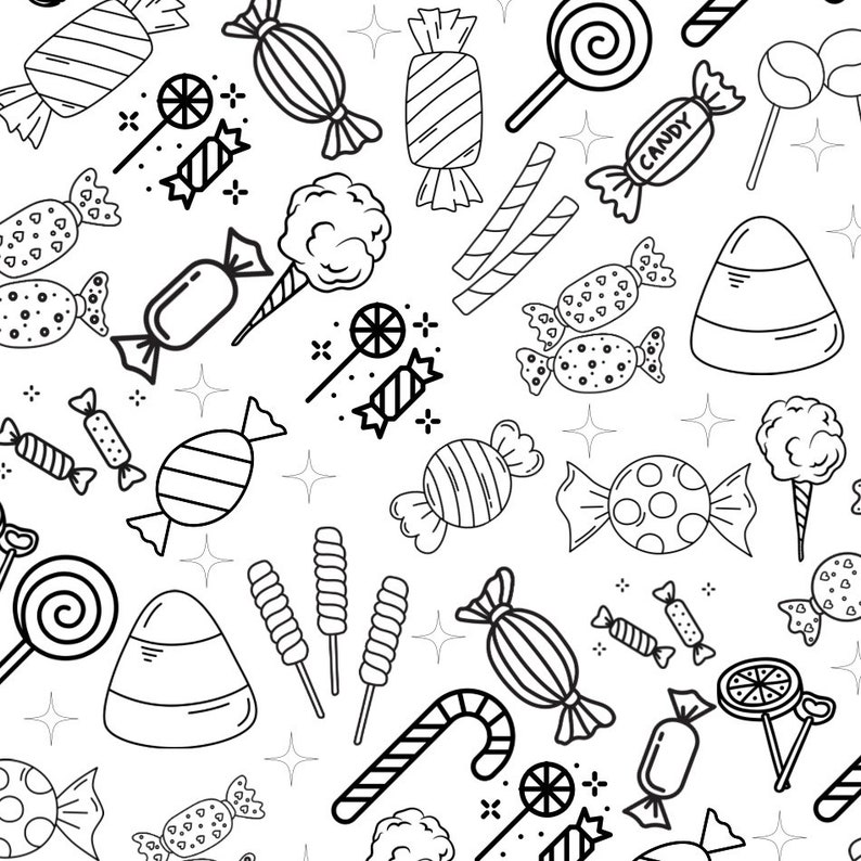 Printable Candy / Sweets Doodle Colouring Sheet A4 | Adult & Kids ...
