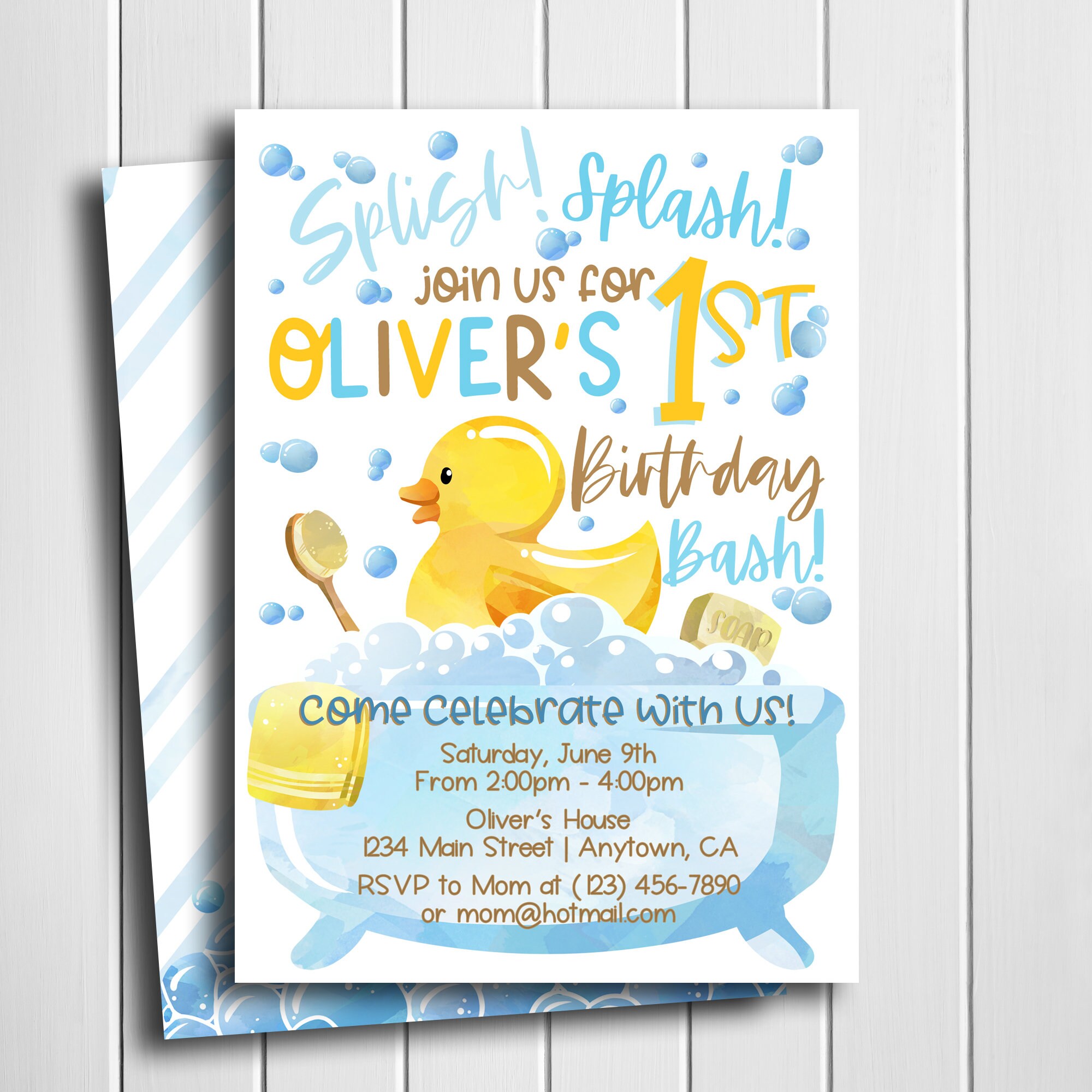 Rubber Duck Invitation Rubber Ducky Birthday Invitation - Etsy