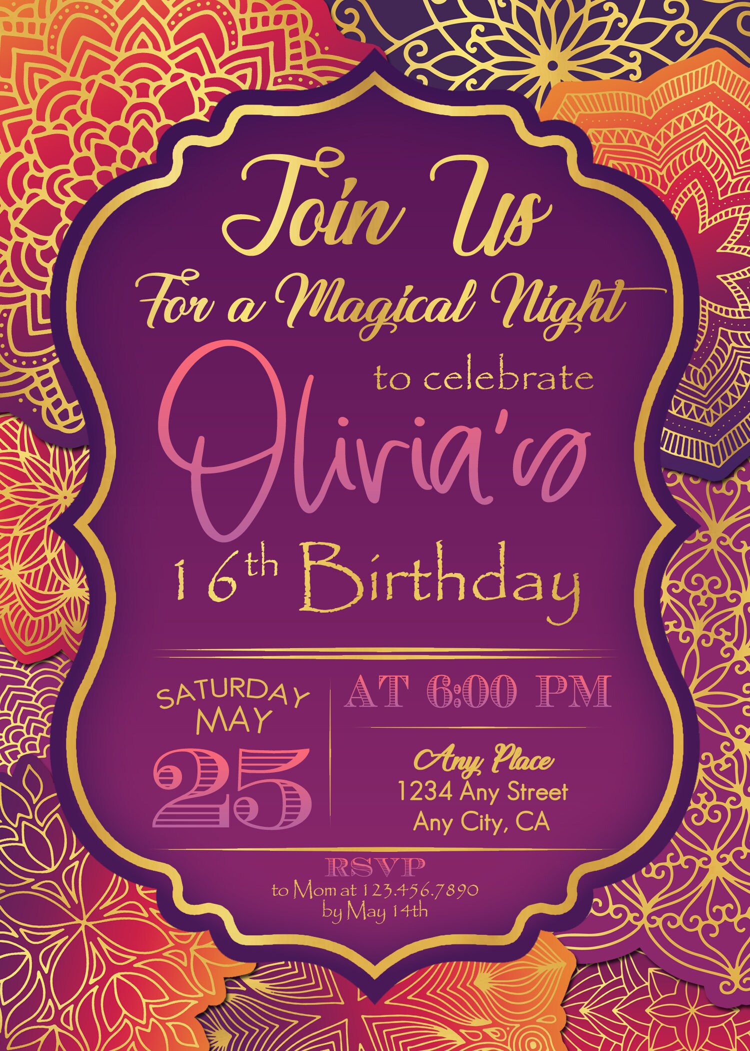 Moroccan Invitation Arabian Nights Invitation Moroccan - Etsy