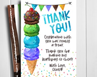 Ice Cream Thank You Card - Etsy