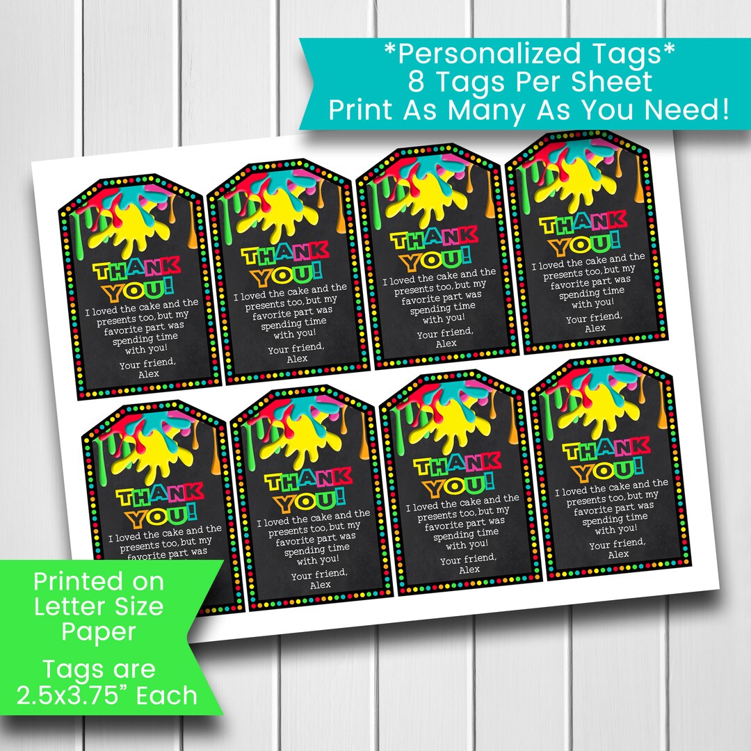 Slime Party Decorations, Slime Party Favor Tags, Slime Time Favor Tags ...