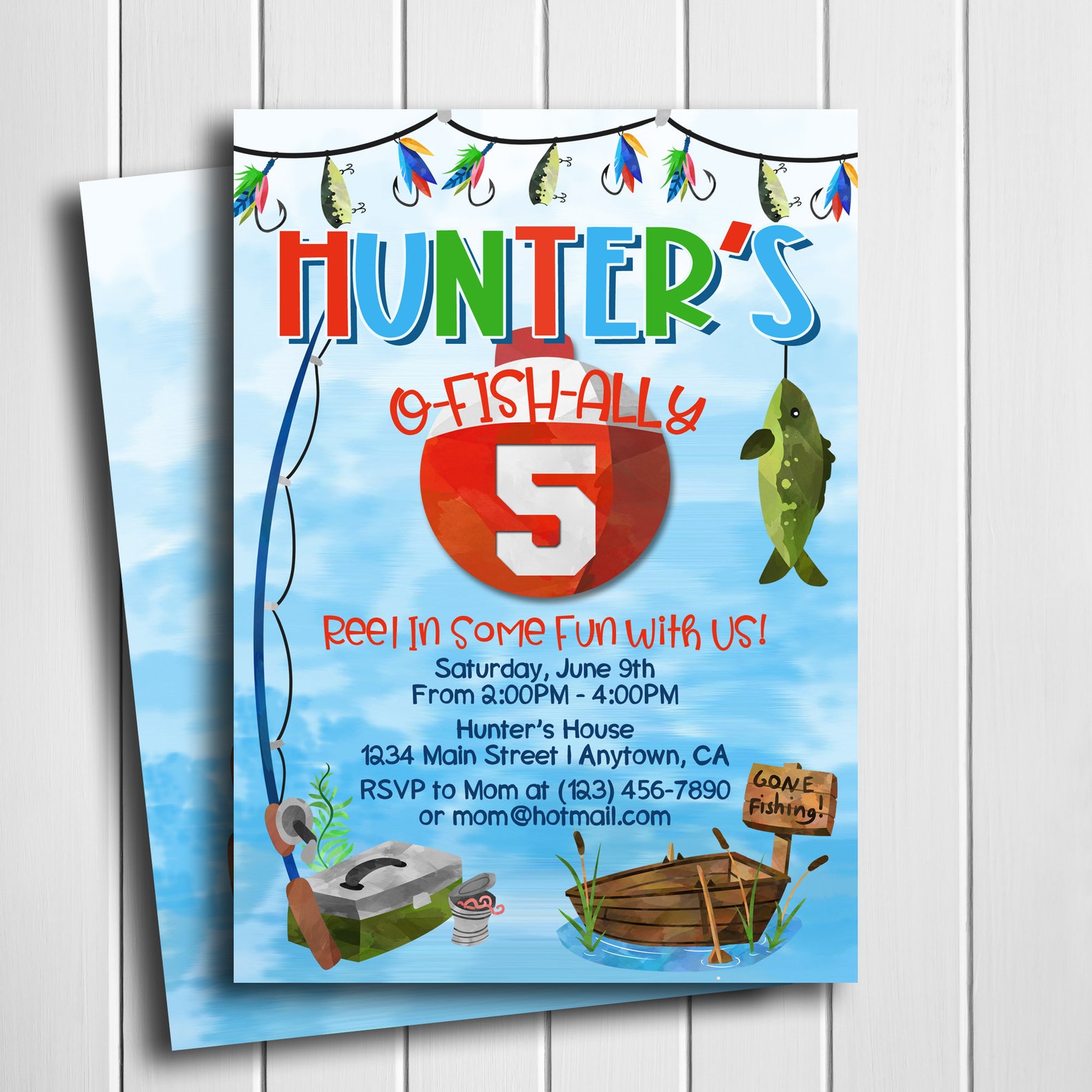 Fishing Birthday Invitation, Fishing Invitation Digital, Fishing ...