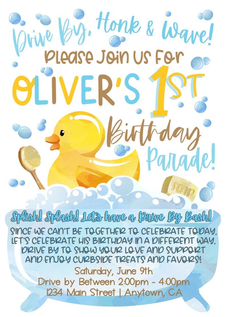 Rubber Duck Invitation Rubber Ducky Birthday Invitation - Etsy