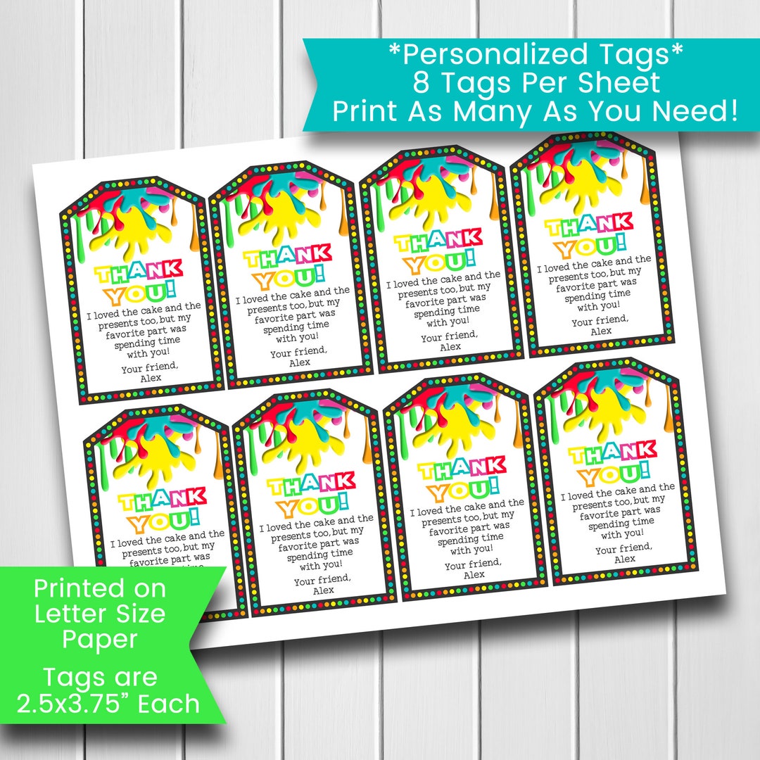 Slime Party Decorations, Slime Party Favor Tags, Slime Time Favor Tags ...