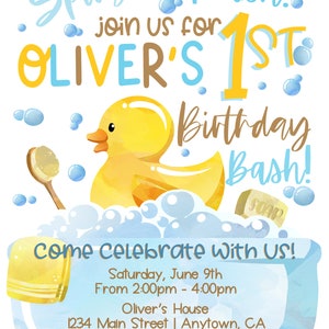 Rubber Duck Invitation Rubber Ducky Birthday Invitation - Etsy