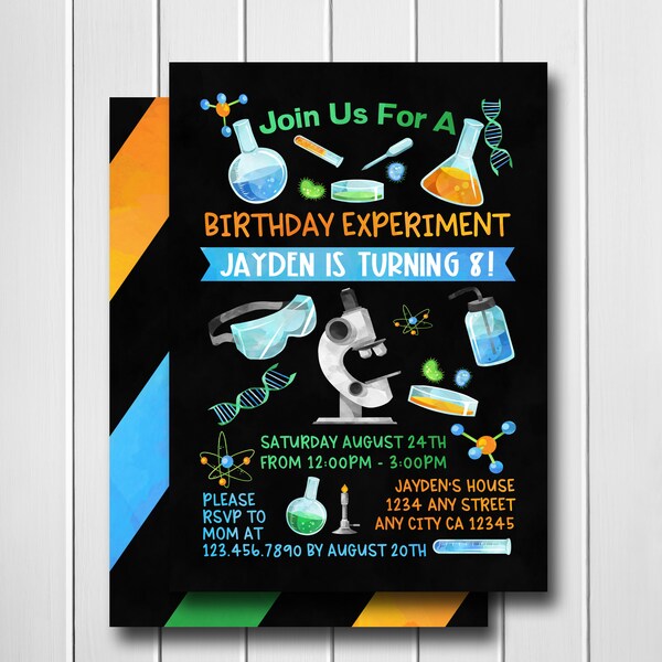 Experiment Birthday Invitation - Etsy