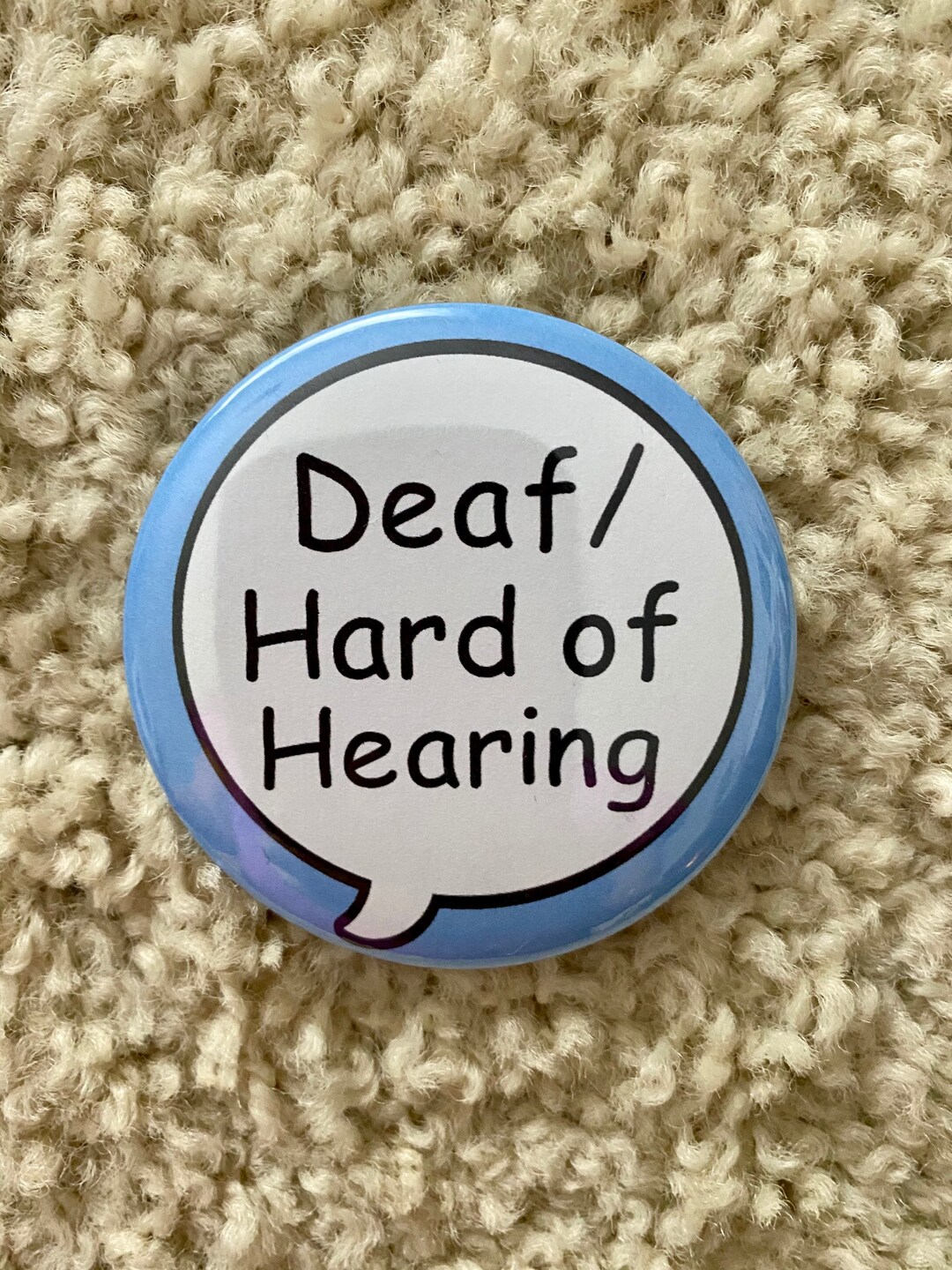 Deaf/ Hard of Hearing Button Pin - Etsy