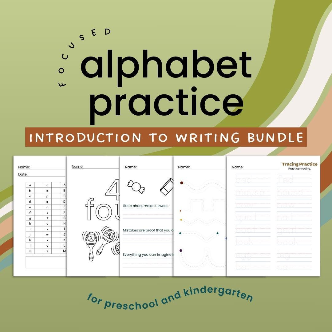 Alphabet Tracing Worksheet Bundle for Preschool & Kindergarten Young ...