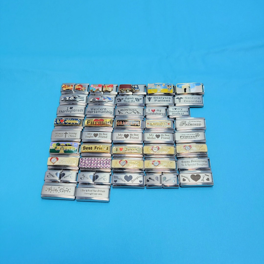 Superlink or Double Link Italian Charms Modular Charm 9MM Size Family ...