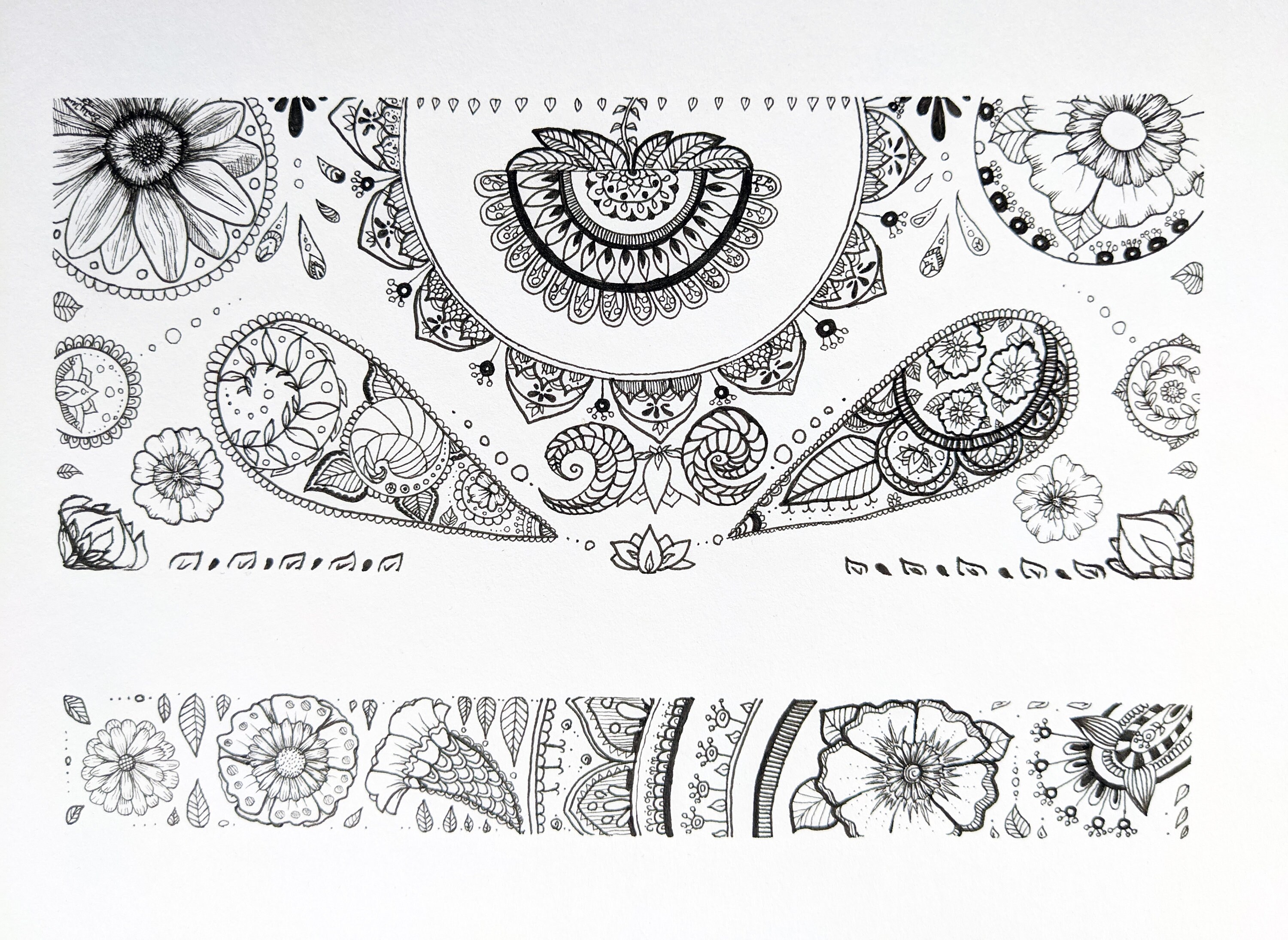 Intricate Pen Drawing With Secret Message - Etsy