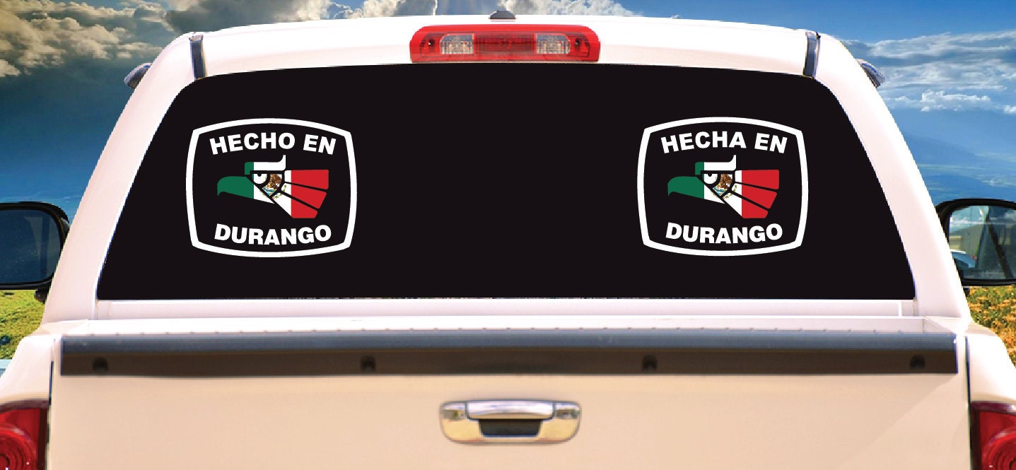 Hecho En Durango Letters Decal Car Window Laptop Vinyl Sticker Mexico ...