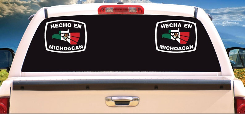 Hecho en Michoacan letters Decal Car Window Laptop Vinyl Sticker Mexico ...